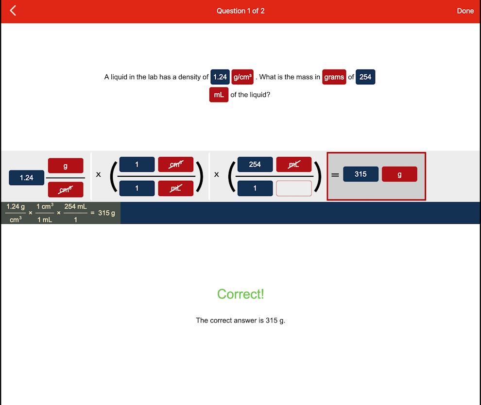 How do I answer a Dimensional Analysis problem on Aktiv Chemistry?