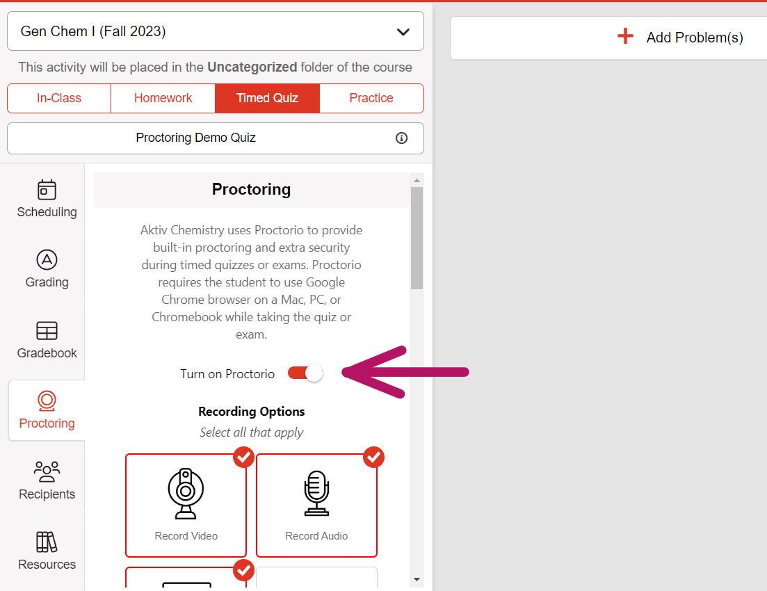 How do I Setup Proctorio as an Instructor?