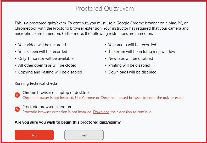 Proctorio System Requirements