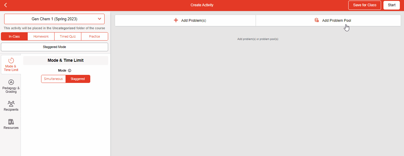 How to use Staggered Mode for an In-Class Assignment