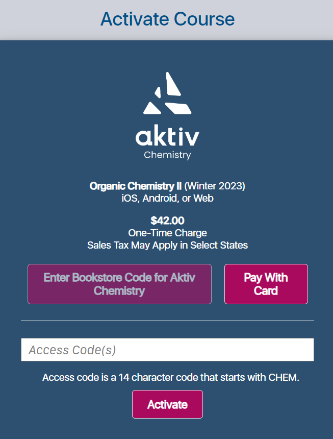 My activation code or course code is not working