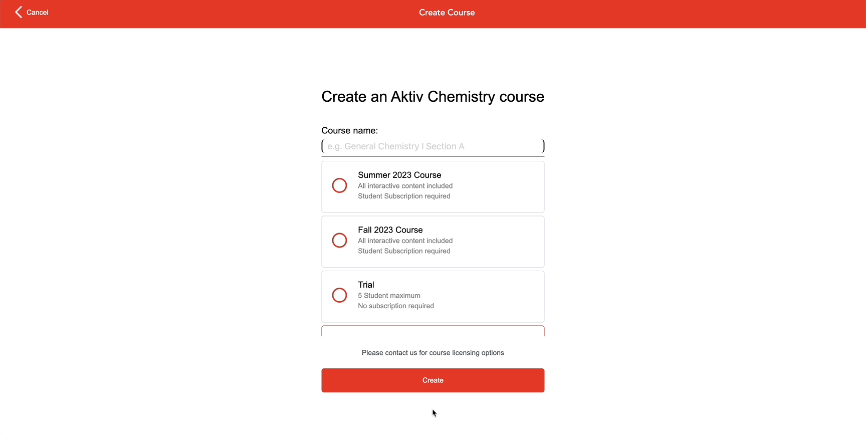 Create a New Course