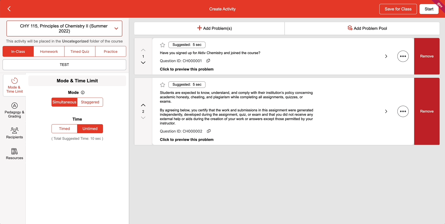 Create Your First In Class Assignment 
