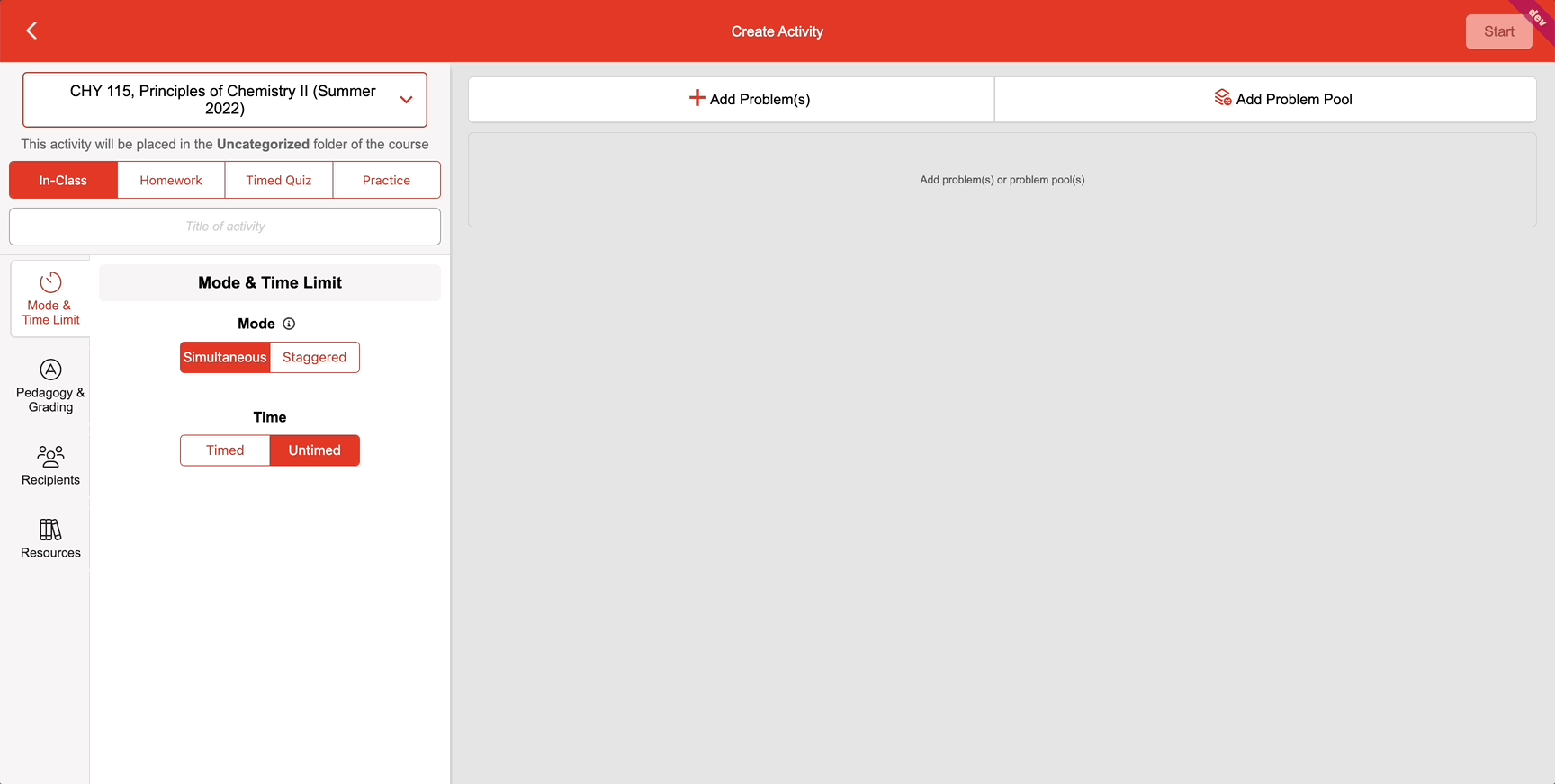 Create Your First In-Class Assignment