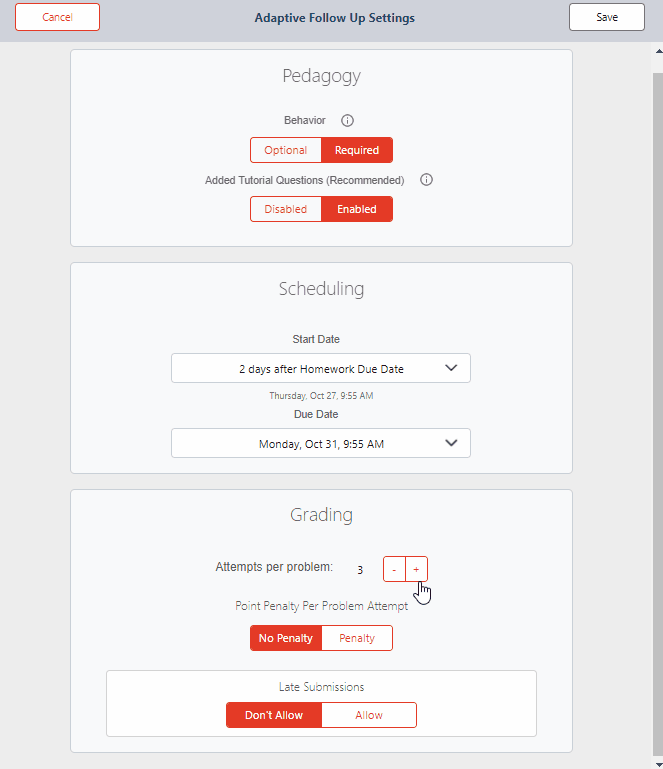 How to use Adaptive Follow Up