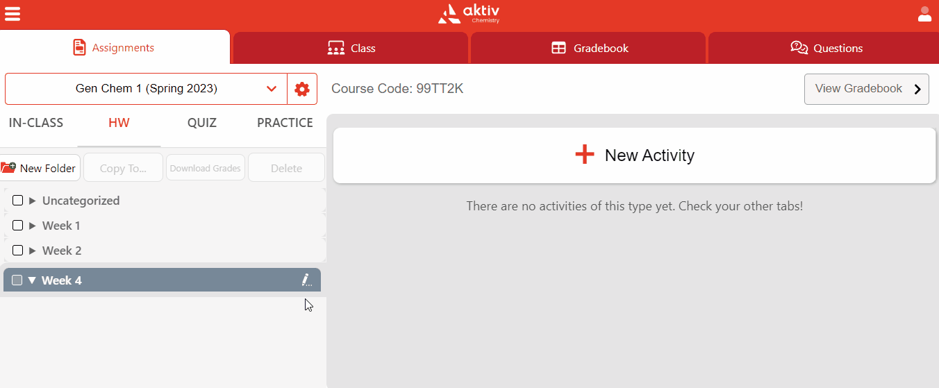 Organizing Assignments