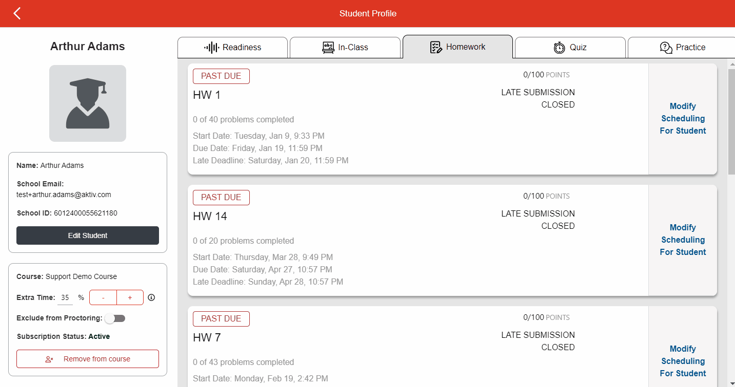 How to view individual student attempts