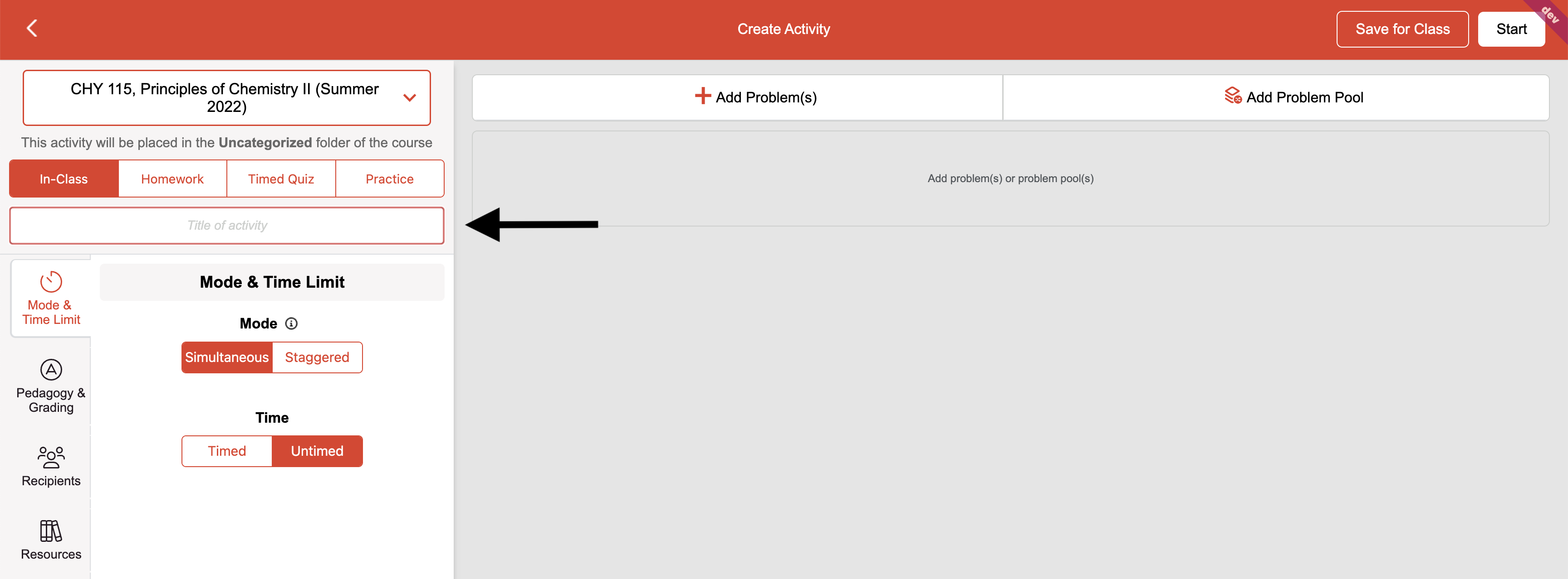 Create Your First In-Class Assignment