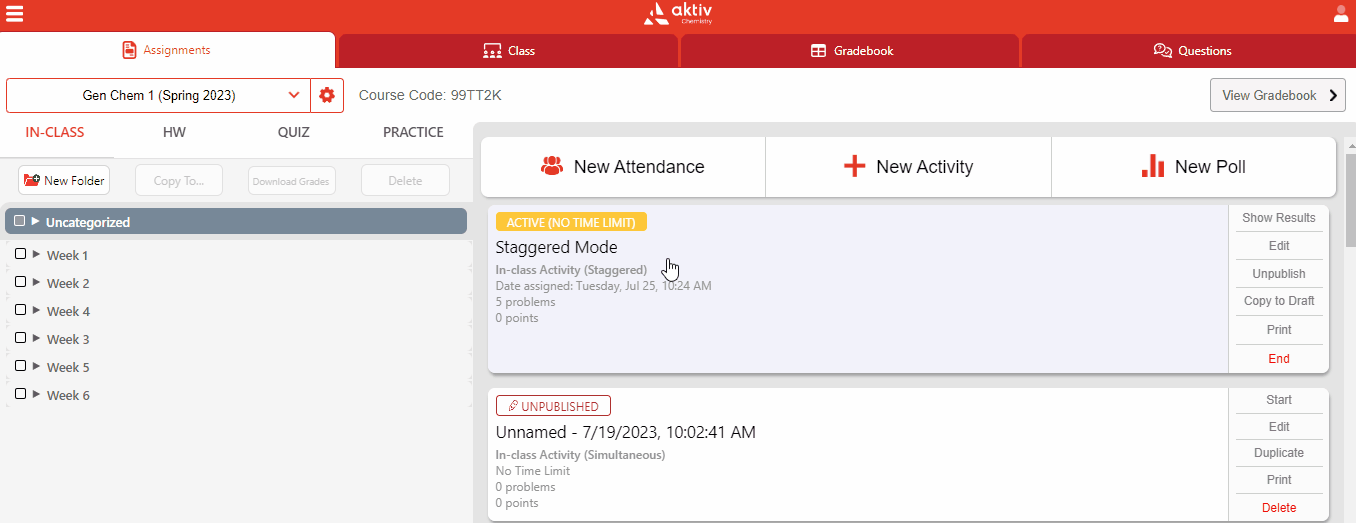 How to use Staggered Mode for an In-Class Assignment