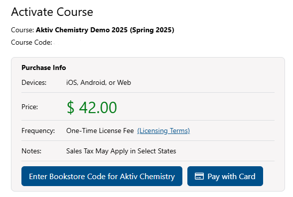 My activation code or course code is not working