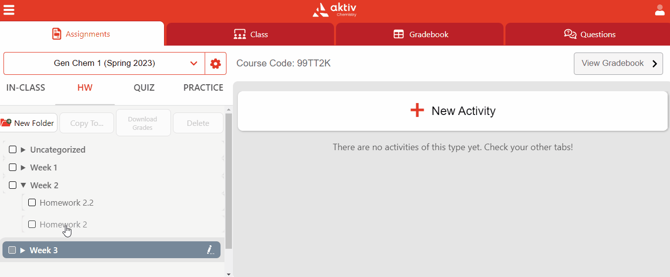 Organizing Assignments